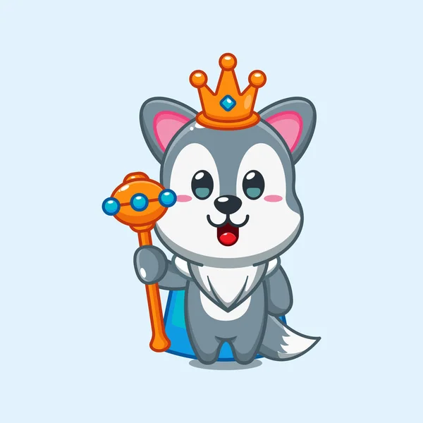 Lindo Conejito Rey Ilustración Vector Dibujos Animados Vector de stock ...