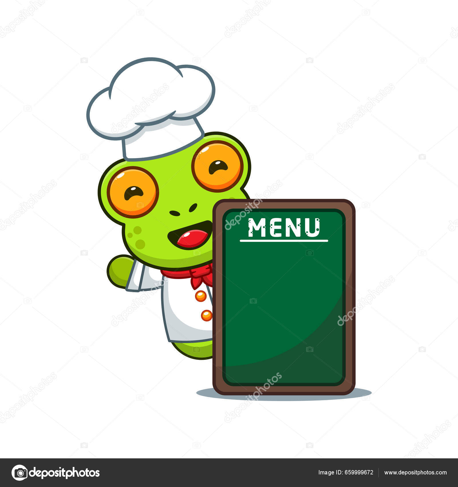 Kuchař Žába Karikatura Vektor Menu Palubě Stock Vektor od ©Artprodite ...