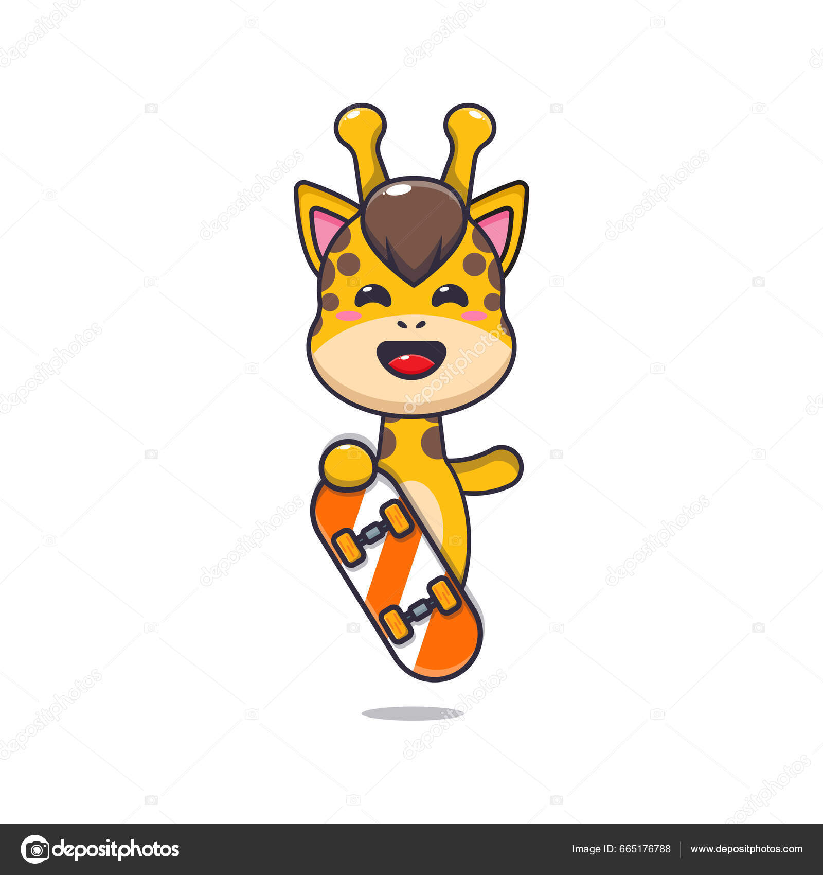 Giraffe Riding A Skateboard