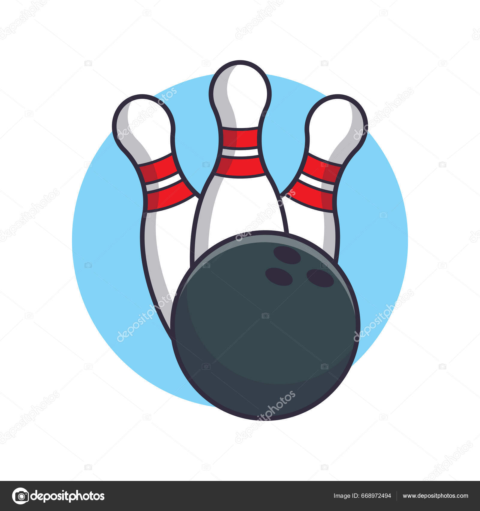 Bowling Bola Dan Pin Gambar Vektor Kartun Ilustrasi Kartun Vektor ...