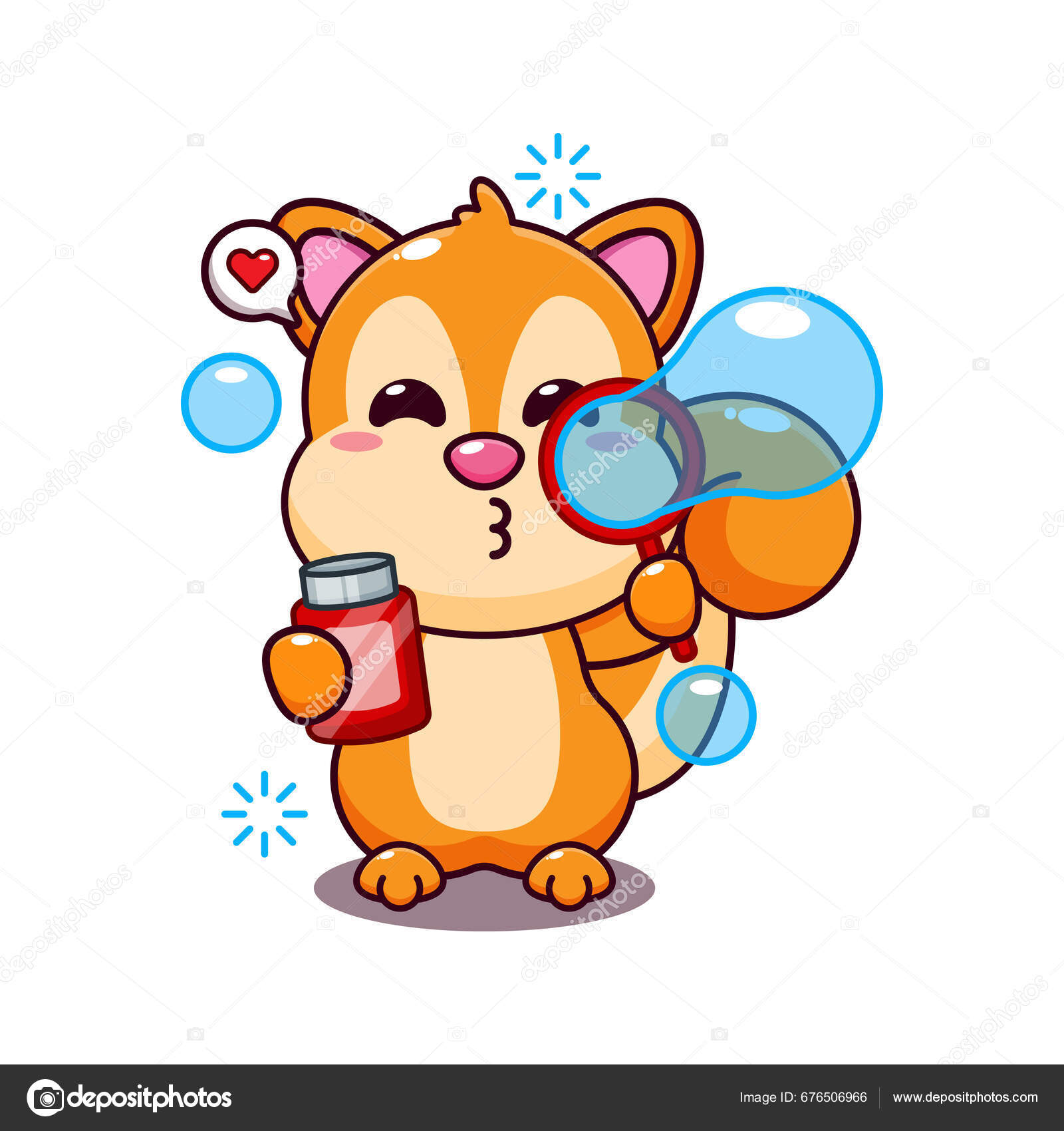 Lucu Tupai Meniup Gelembung Gambar Kartun Vektor Vektor Stok oleh ...