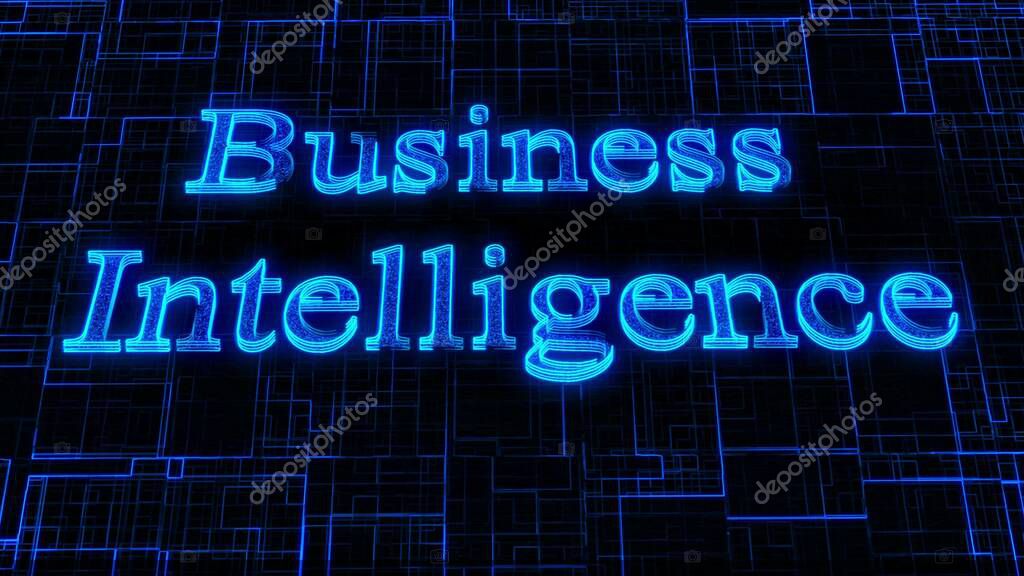 Concepto de texto de Business Intelligence sobre tecnología de si-fi circuito línea partículas ...