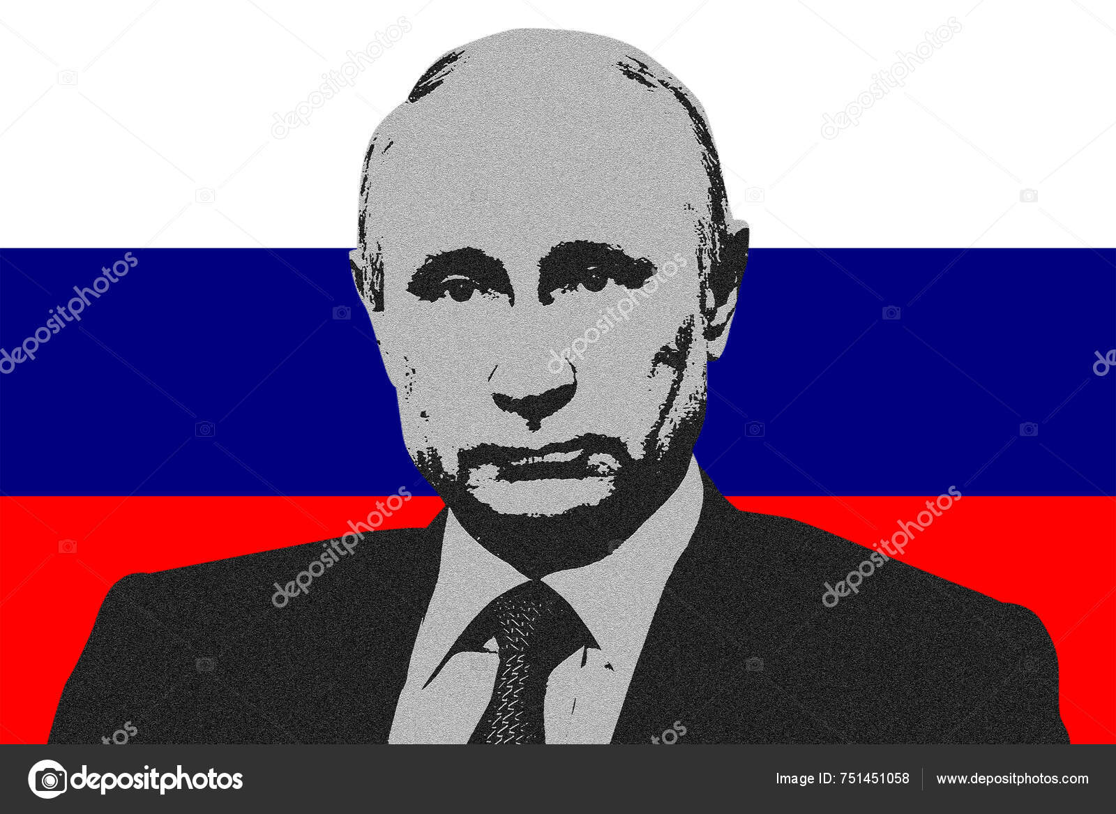 Vladimir Putin Russian Flag — Stock Editorial Photo © JaviGhersi #751451058