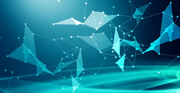 Abstract modern polygon tech network with connect technology background ...