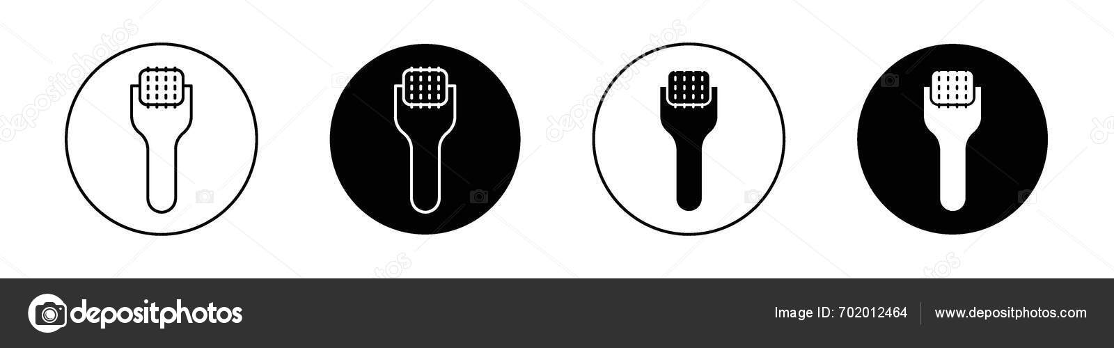 Derma Roller Icon Set Beauty Micro Needle Skin Vector Symbol Stock ...