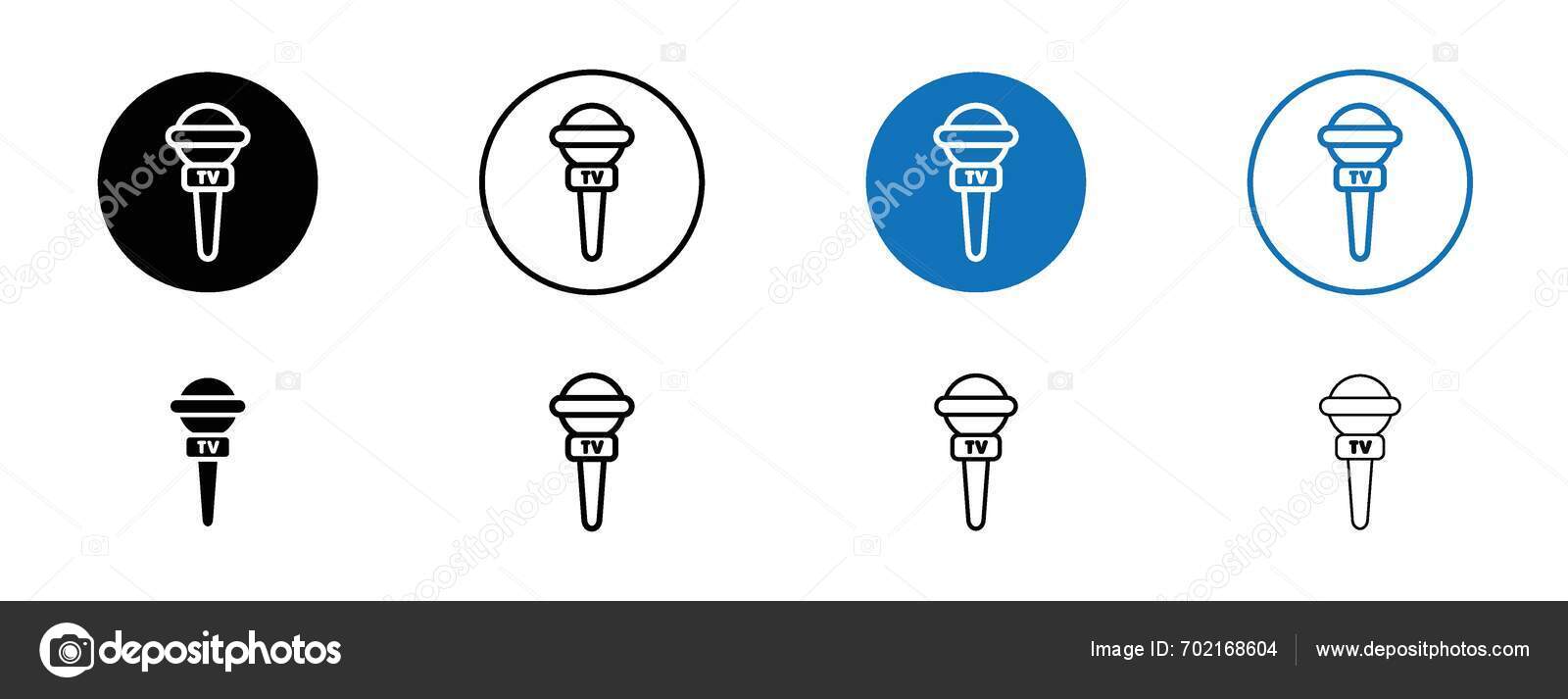 Microphone Press Icon Set News Reporter Mike Vector Logo Symbol Stock ...