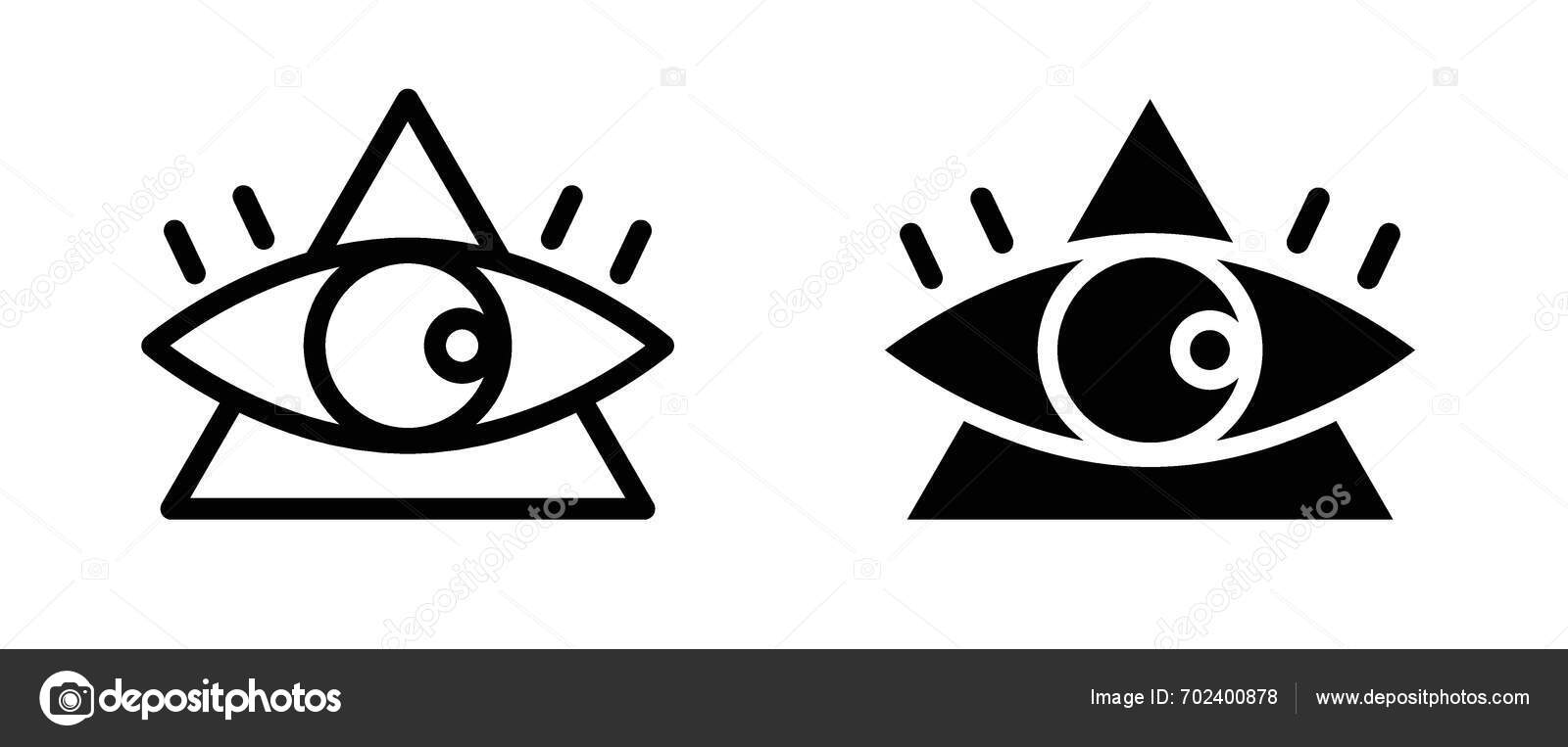 Strategic Service Vision Icon Set Eye Vision Pyramid Vector Symbol ...