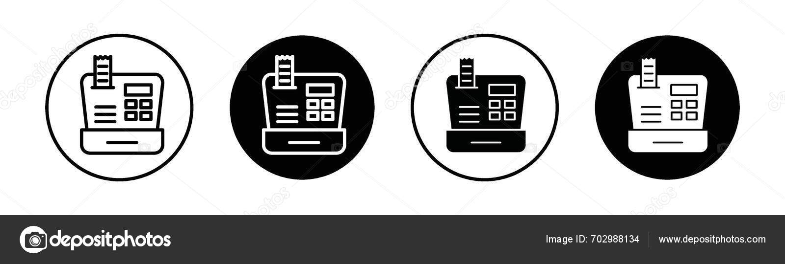 Cash Register Icon Set Cashier Machine Pictogram Vector Symbol Black ...