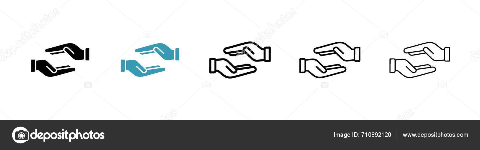 Conjunto Iconos Del Perdón Dando Promesa Manos Vector Símbolo Vector de ...