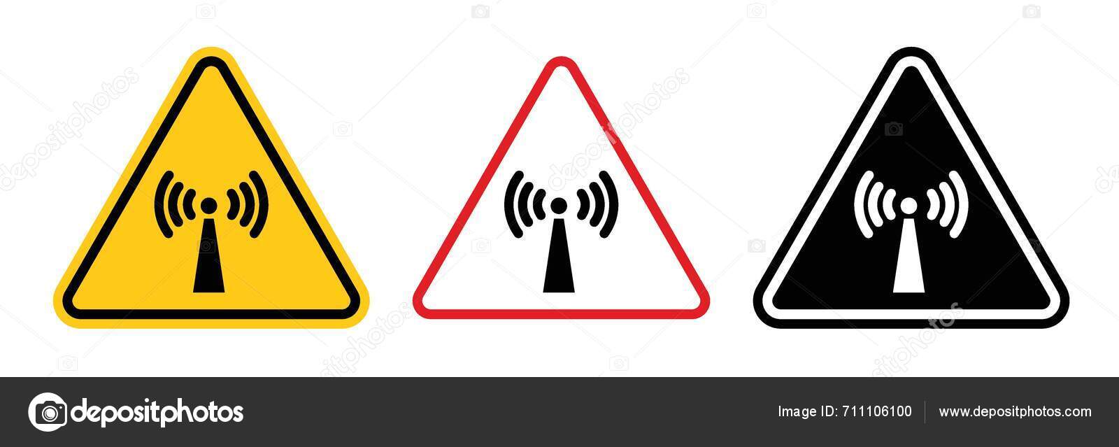 Non Ionizing Radiation Hazard Sign Xray Radiotherapy Warning Vector ...