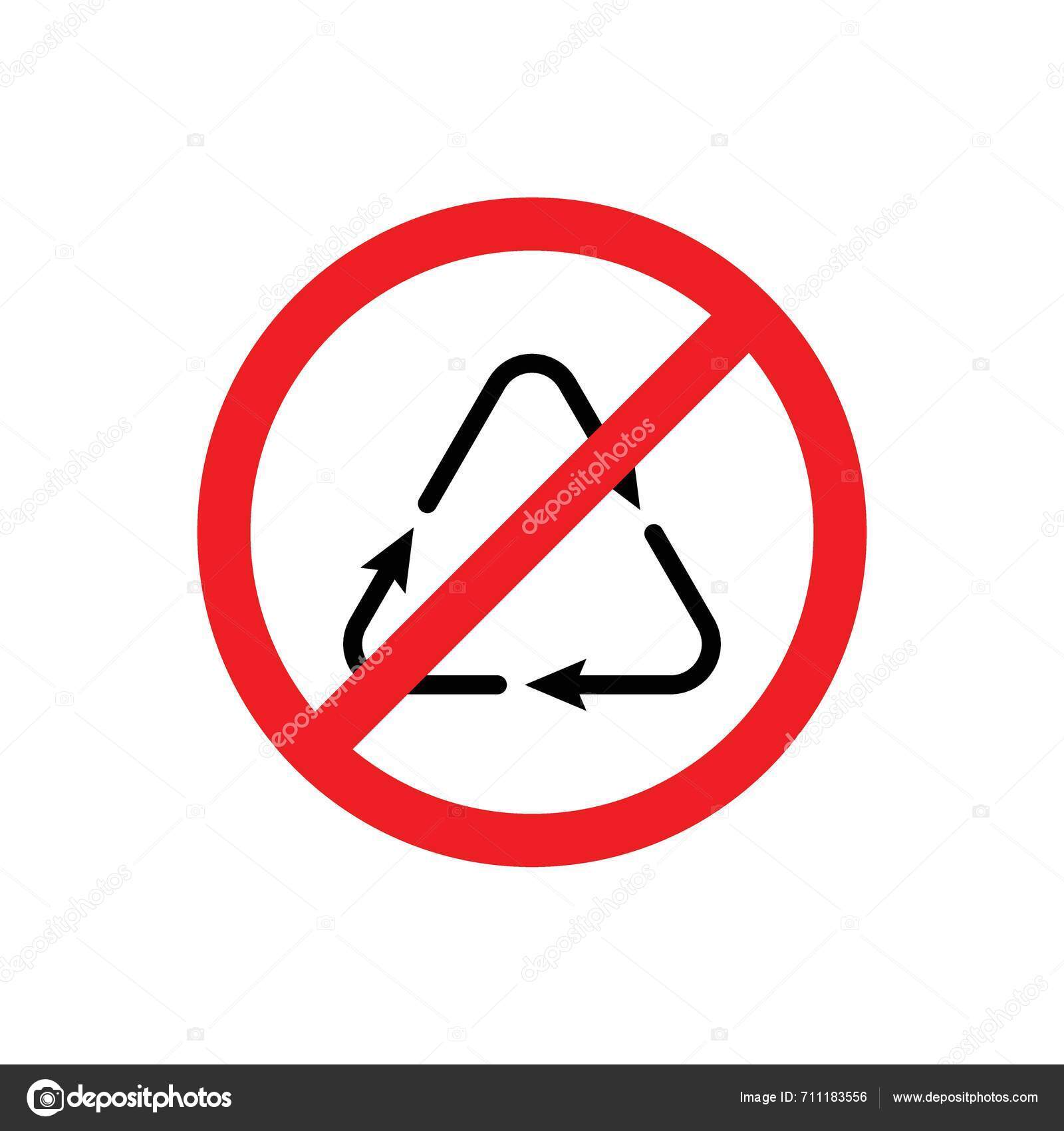 Image vectorielle Recycler Panneau D'interdiction Pas Recycler Panneau ...