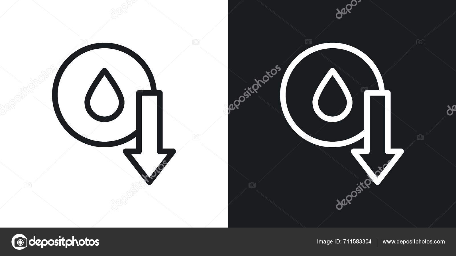 Crude Oil Barrel Price Falling Icon Set Low Oil Fuel Stock Vector by ...