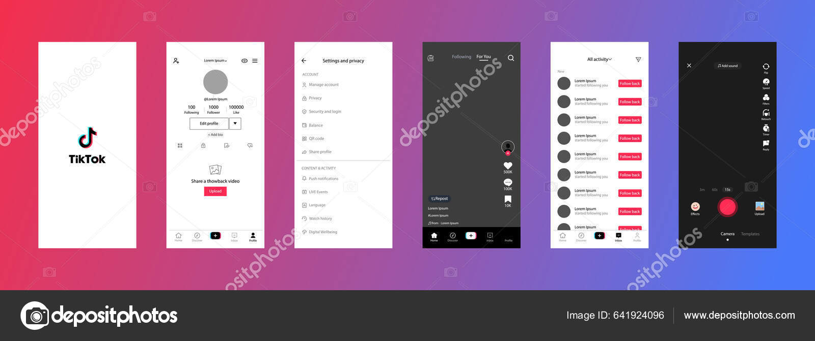 Tik Tok Interface Tik Tok Screen Social Media Social Network Stock ...