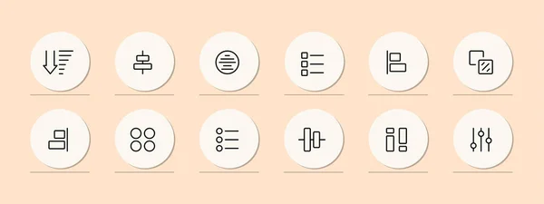 Menu Buttons Alignment Pictograms Labels Captures Main Menu Programs Applications Stock Vector ...