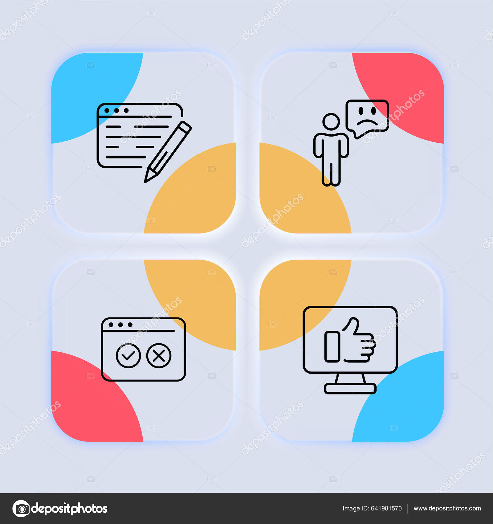 Feedback Icon Set Opinion Response Book Comment Summary Complaint Good ...