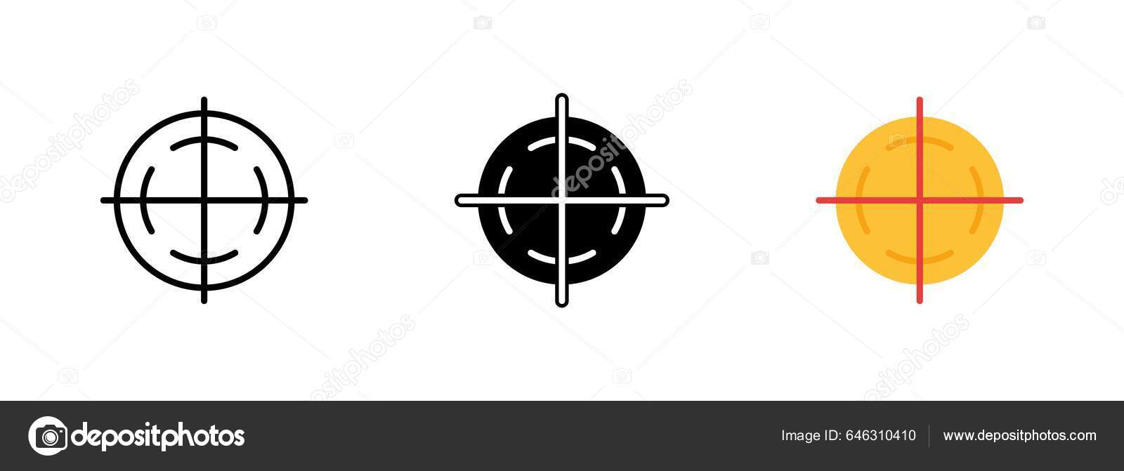 Icon Crosshair Targeting Reticle Used Aim Target Shooting Hunting Games ...