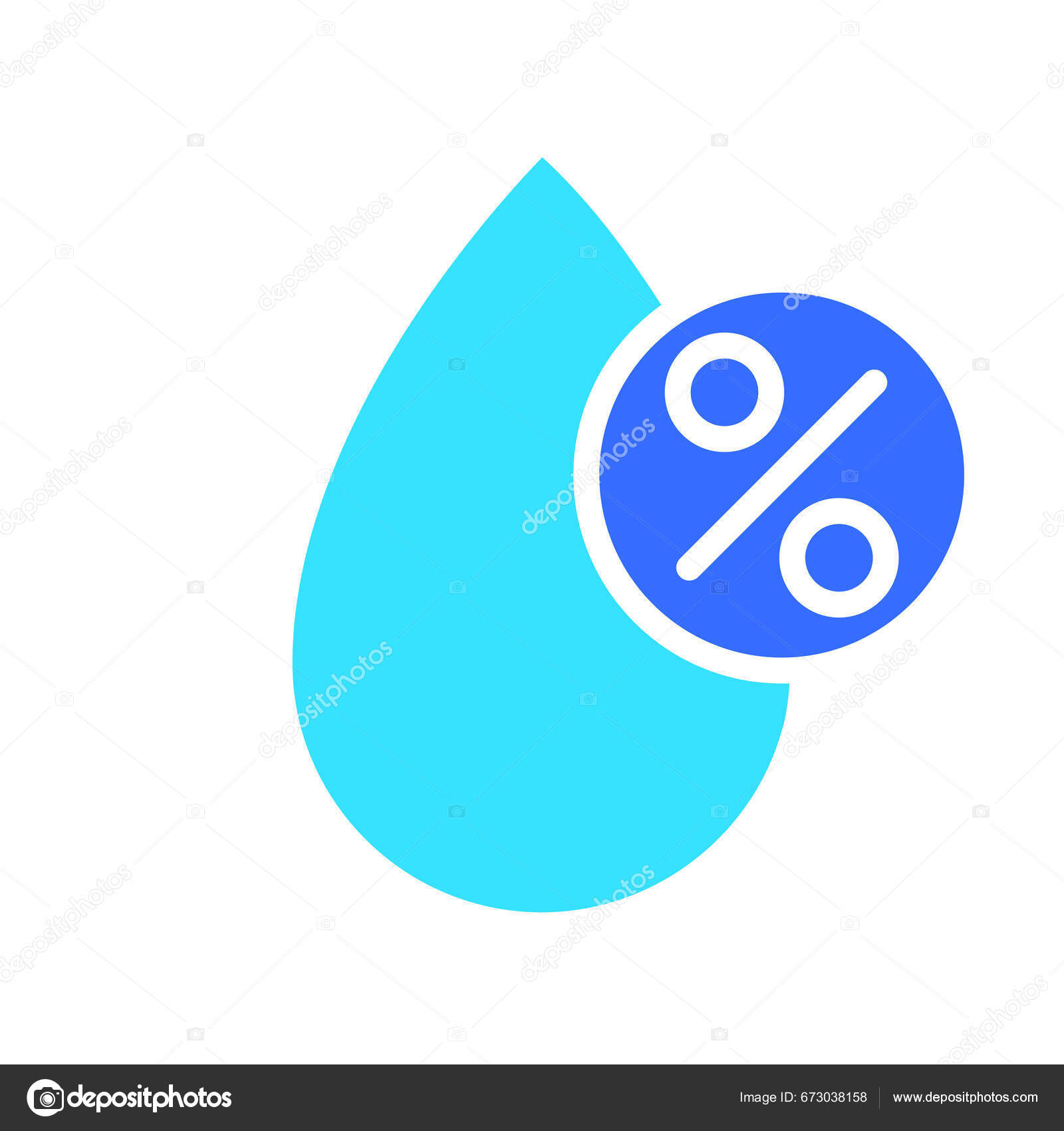 Drop Percentage Line Icon Liquid Water Thirst Quencher Moisture ...