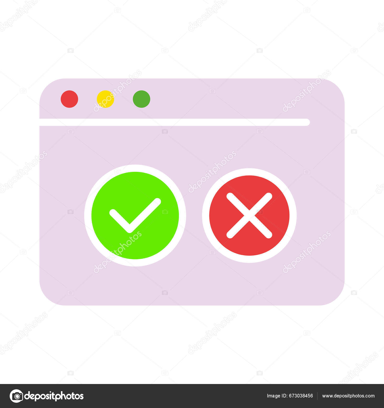 Website Check Mark Cross Line Icon Feedback Choice Voting Web Stock Vector by ©sentretvector ...