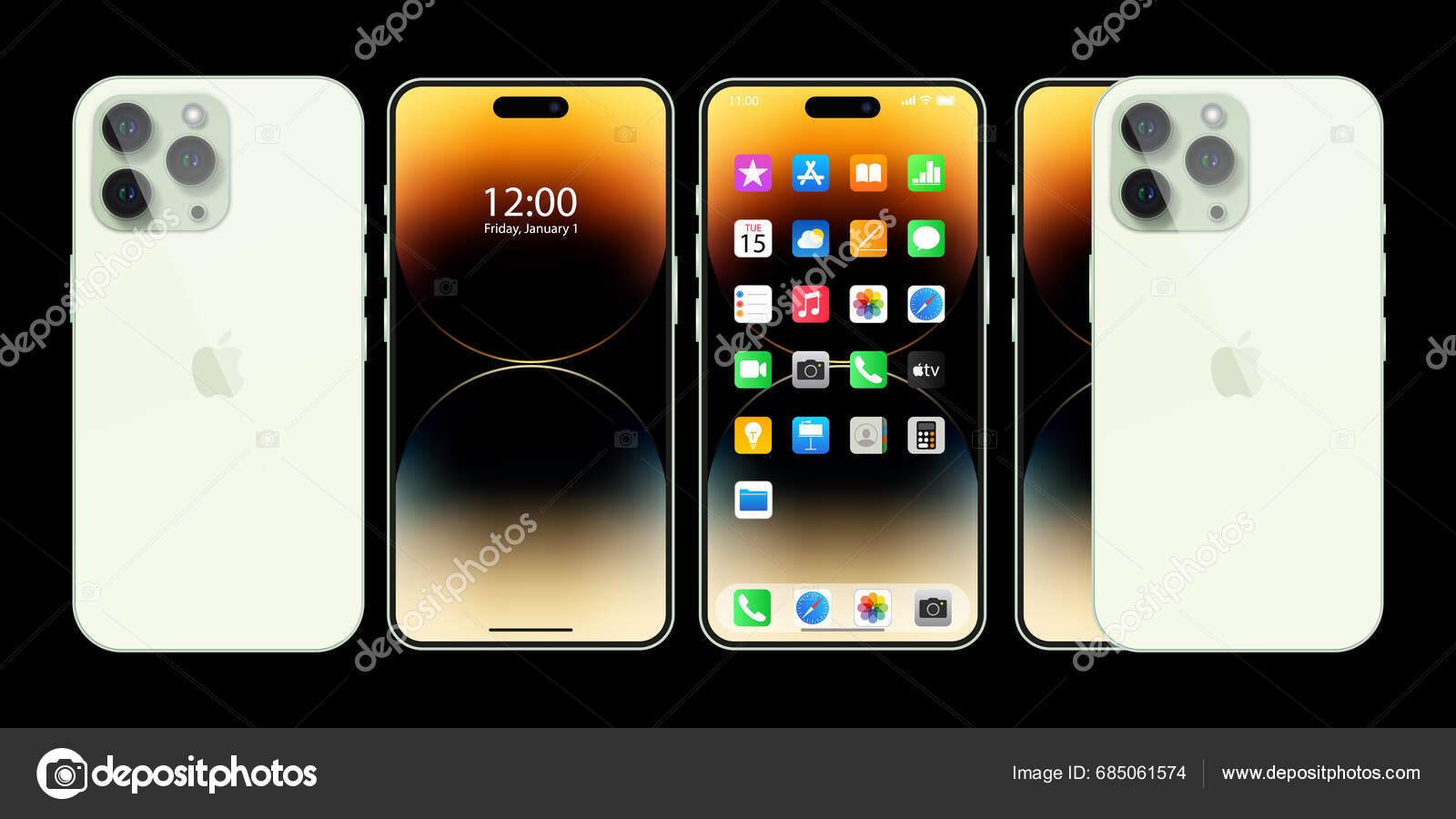 New Green Iphone Pro Promax Apple Inc Smartphone Ios Locked Stock ...