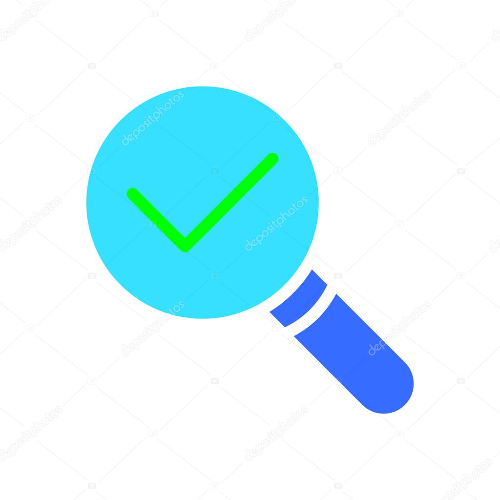 Lupa con marca de verificación. Lupa, aprobado, de acuerdo, acuerdo ...