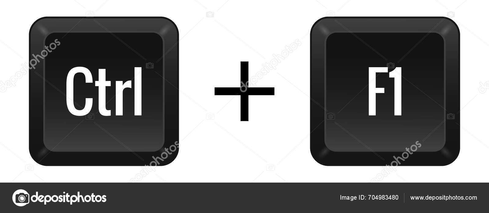 Ctrl Key Combination Keyboard Control Computer Shortcut Laptop Functional Input Stock Vector By