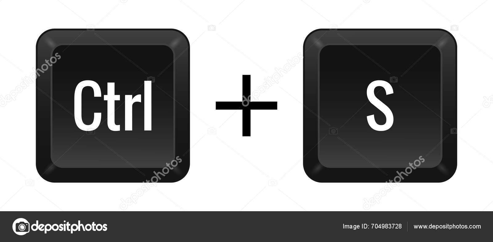 Ctrl Key Combination Keyboard Control Computer Shortcut Laptop Functional Input Stock Vector By