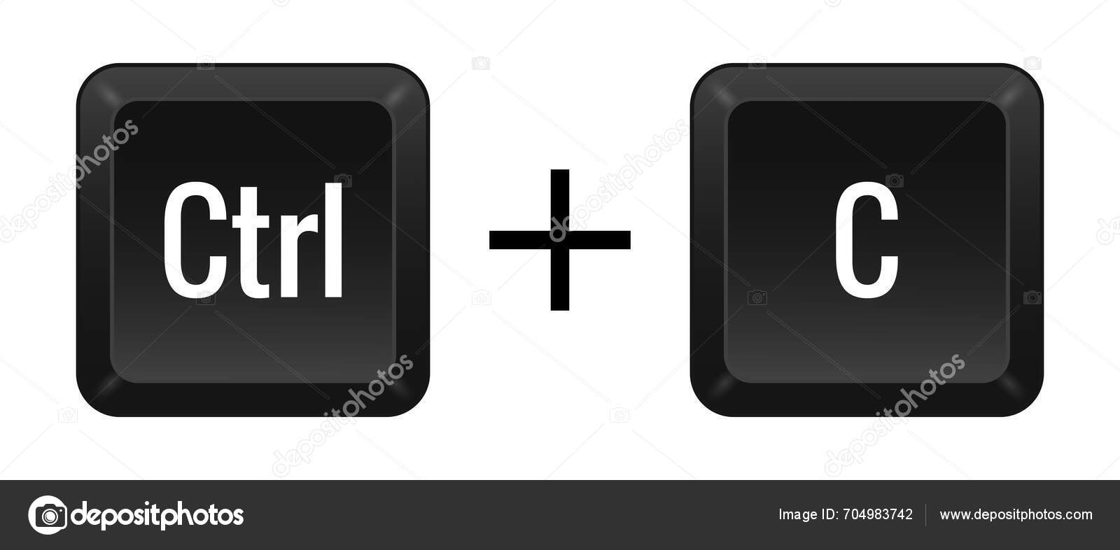 Ctrl Key Combination Keyboard Control Computer Shortcut Laptop Functional Input Stock Vector by ...