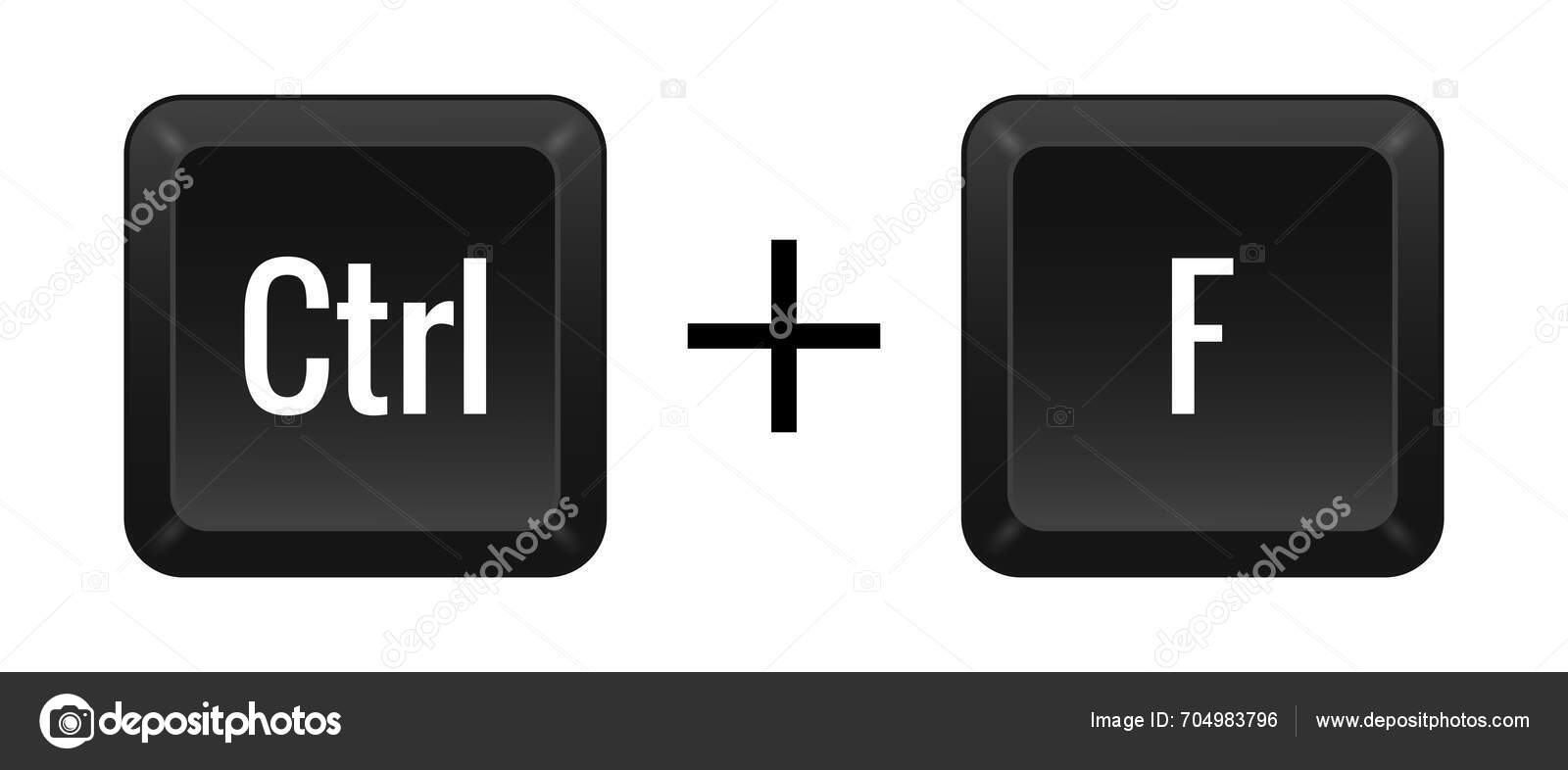 Ctrl Key Combination Keyboard Control Computer Shortcut Laptop Functional Input Stock Vector by ...