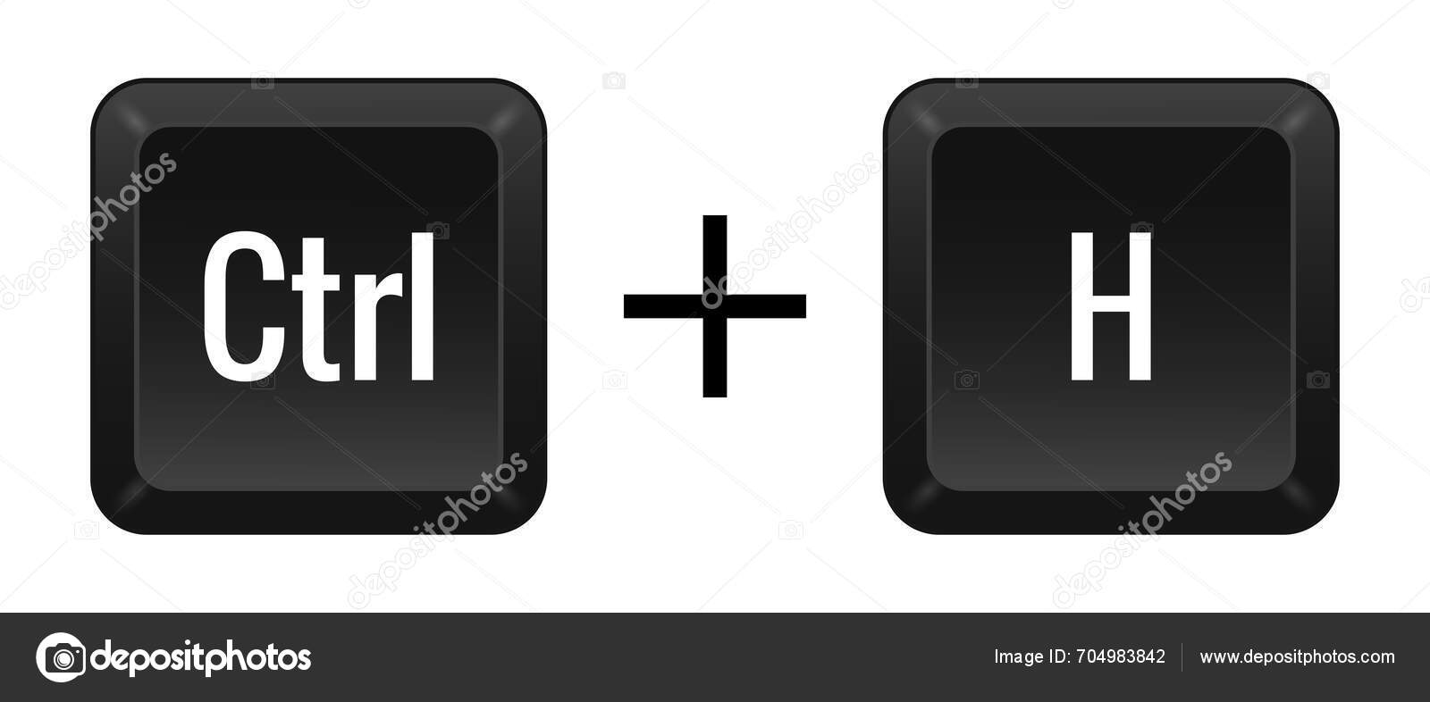 Ctrl Key Combination Keyboard Control Computer Shortcut Laptop Functional Input Stock Vector by ...