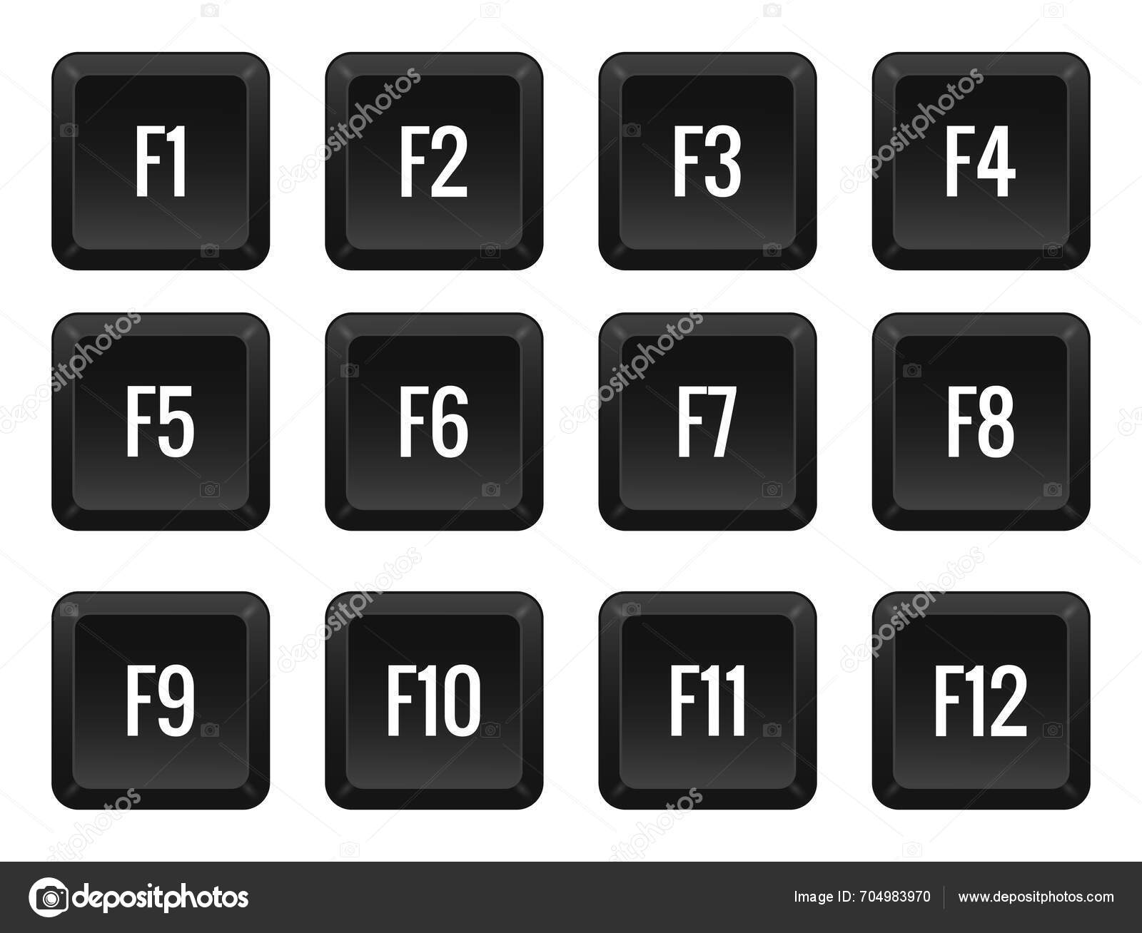 Computer Functional Keys Hotkeys Combination Control Macro Shortcut Command Input Stock Vector