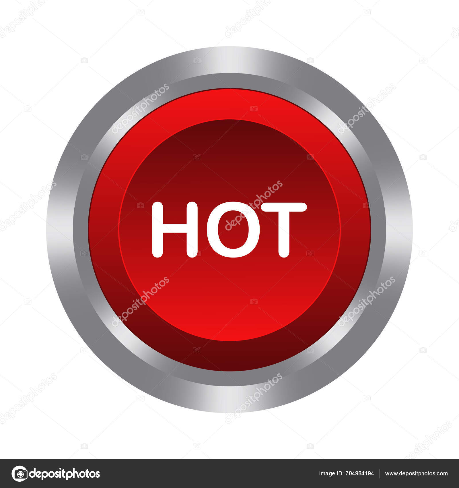 Hot Red Button Metal Base Push Press Control Manipulation Key Stock ...