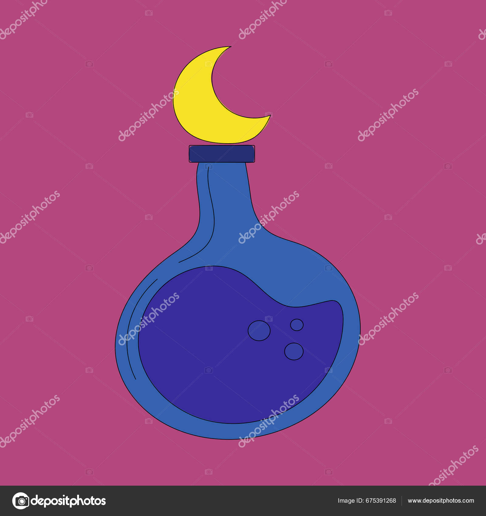 Magic Symbol Potion Moon Stock Vector by ©denisoova 675391268