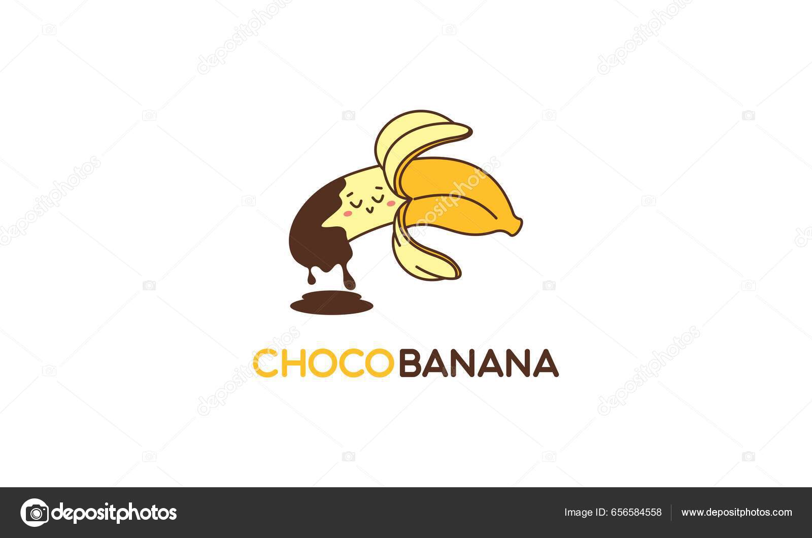 Chocolate Banana Logo Funny Character Stock Vector by ©deemka_studio ...