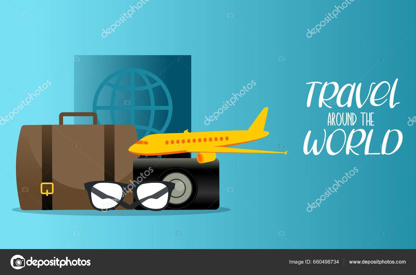 Travel World Vector Illustration Stock Vector by ©deemka_studio 660498734