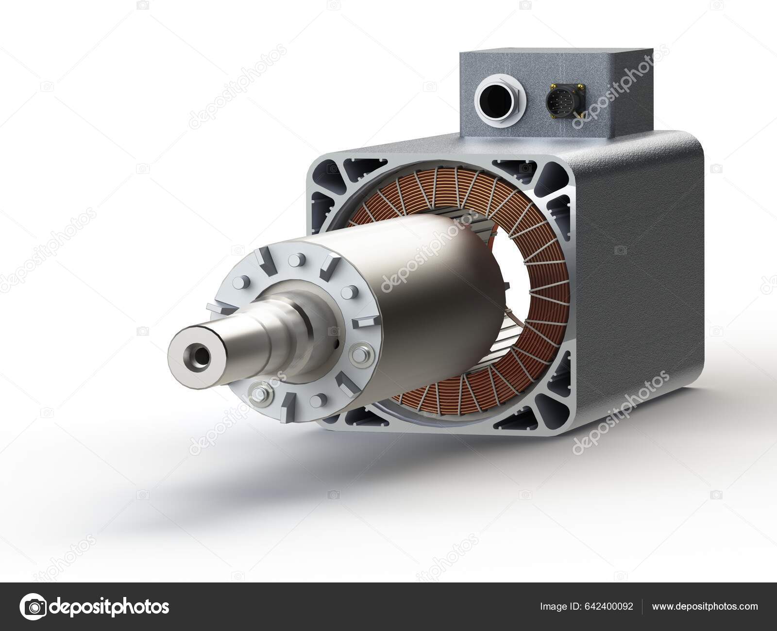 Stator Rotor Spindle Drive Rendering Isolated White Background Electric ...