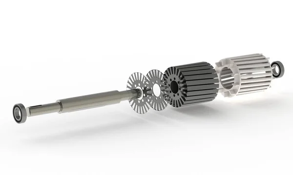 Statore Rotore Esploso Vista Motore Elettrico Albero Lamiera Pacchetti ...