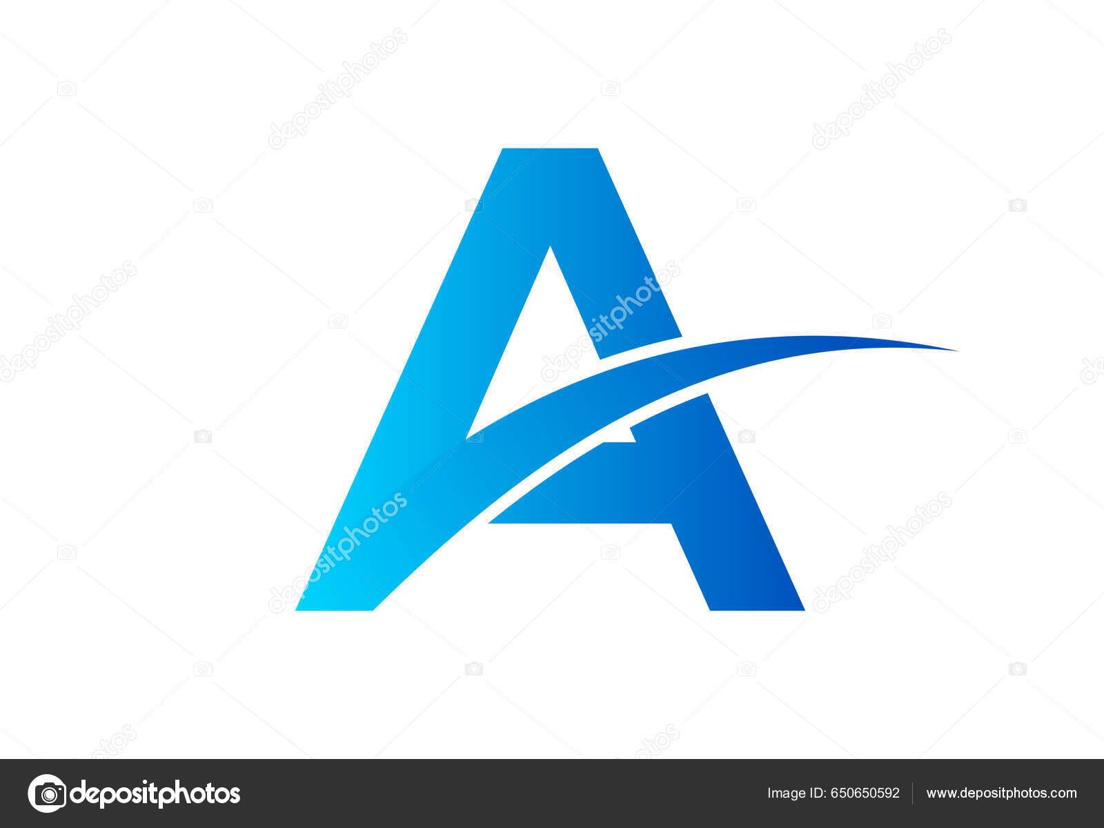 Gradient Letter Logo Design Swoosh Vector Illustration Stock Vector by ...