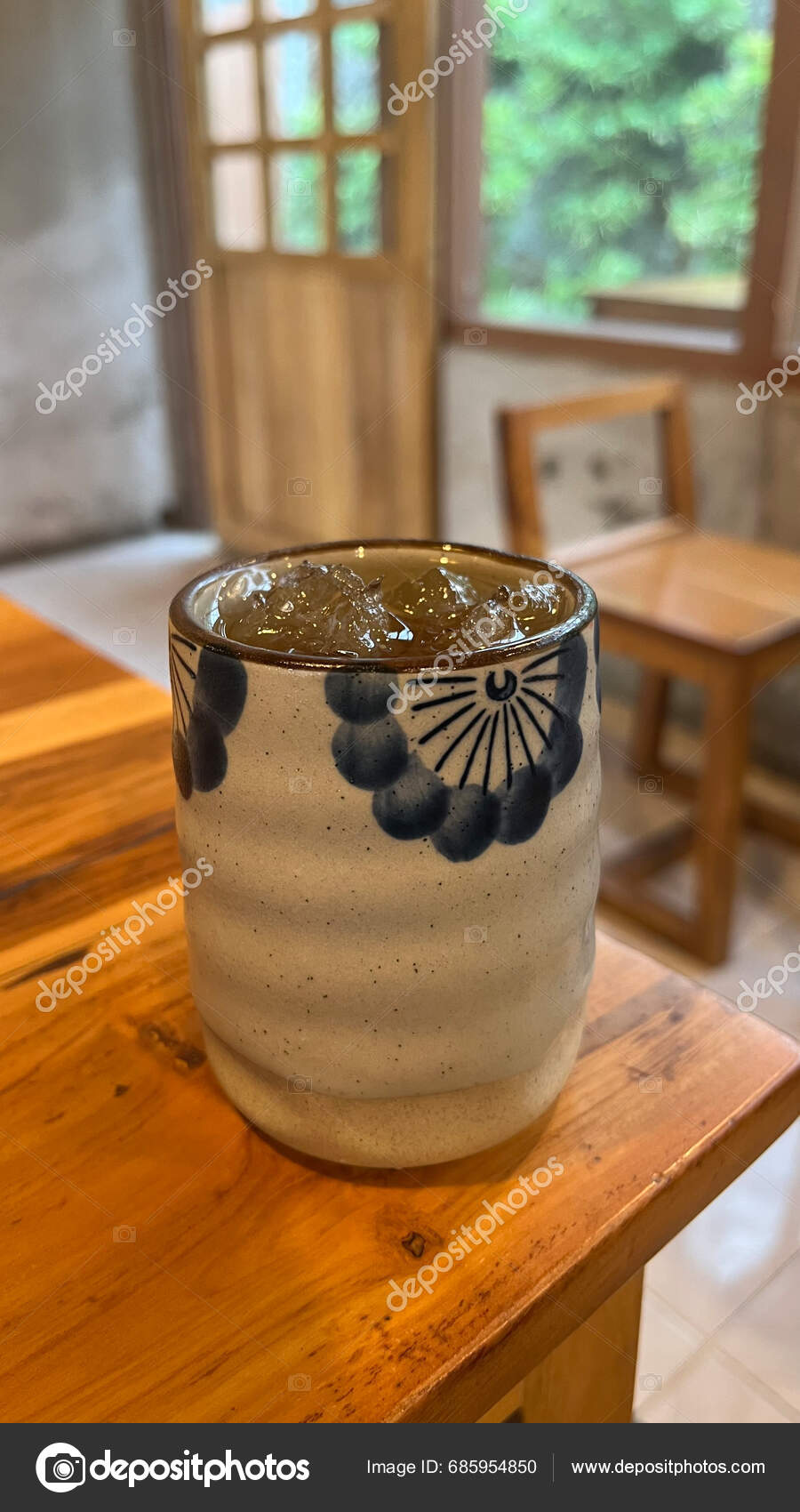 Japanese Tea Called Ocha Served Beautiful Glass — Stock Photo ...