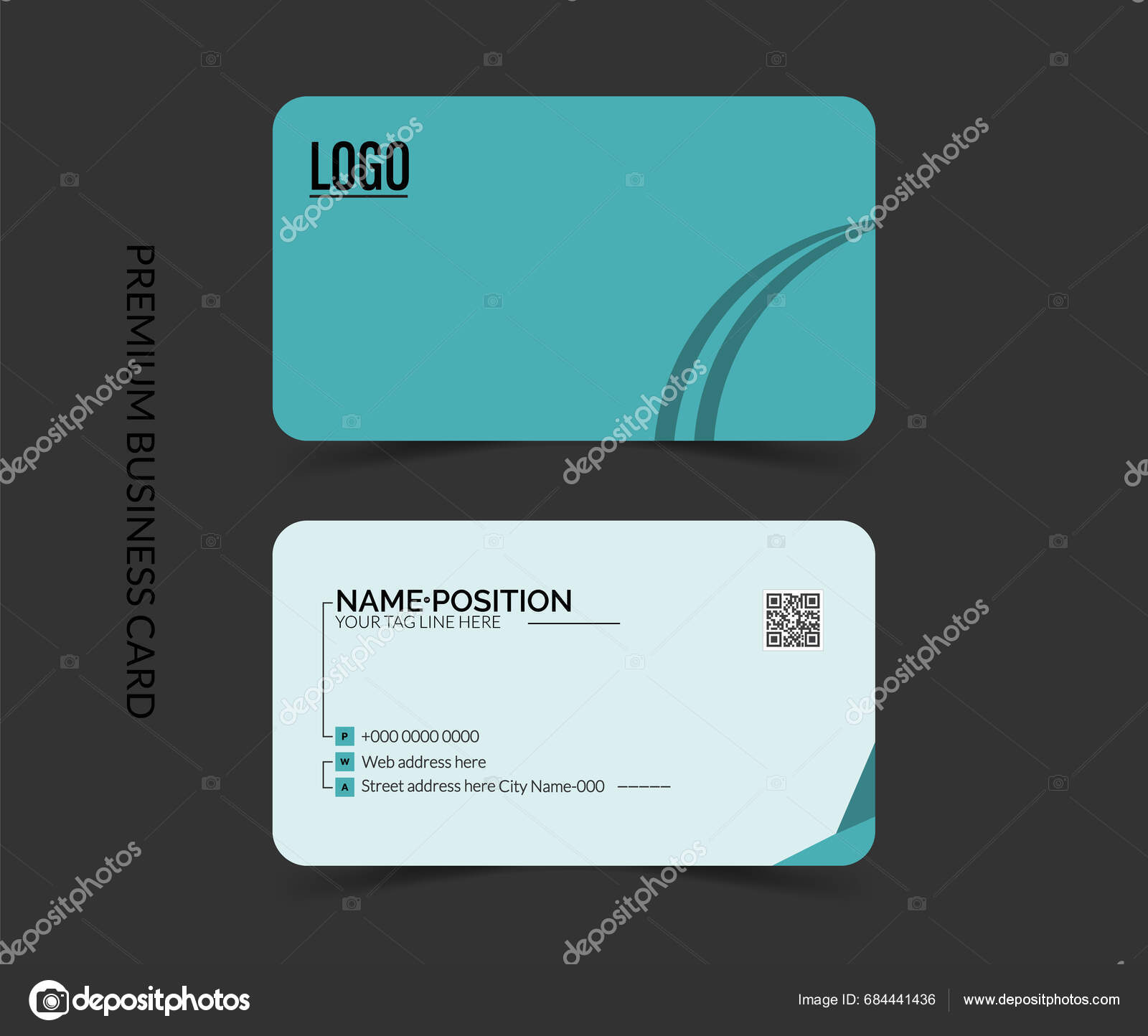 Modern Stylish Card Company Logo Mockup Vector Business Card Template ...