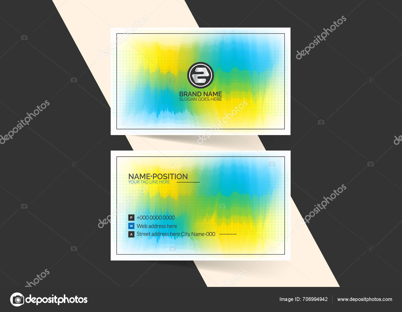 Színes Névjegykártya Sablon Design Modern Látogató Kártya Design Mockup ...