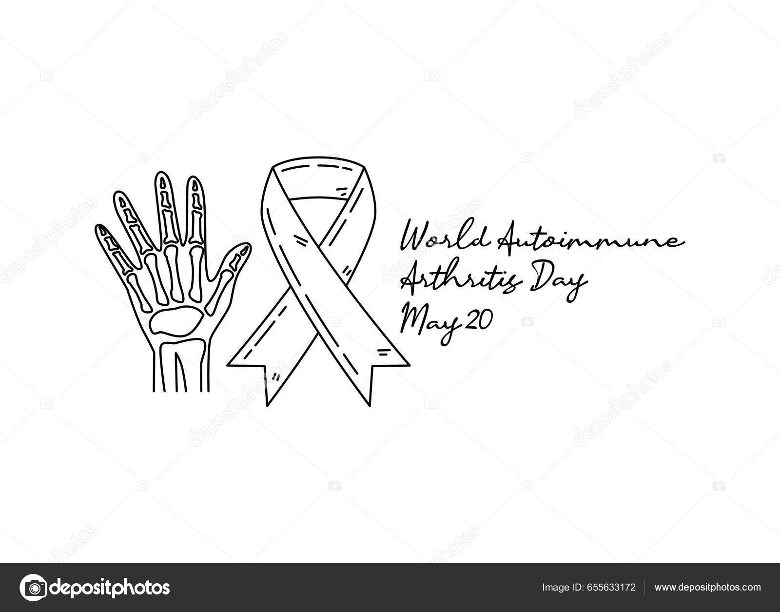 Line Art World Autoimmune Arthritis Day Good World Autoimmune Arthritis ...