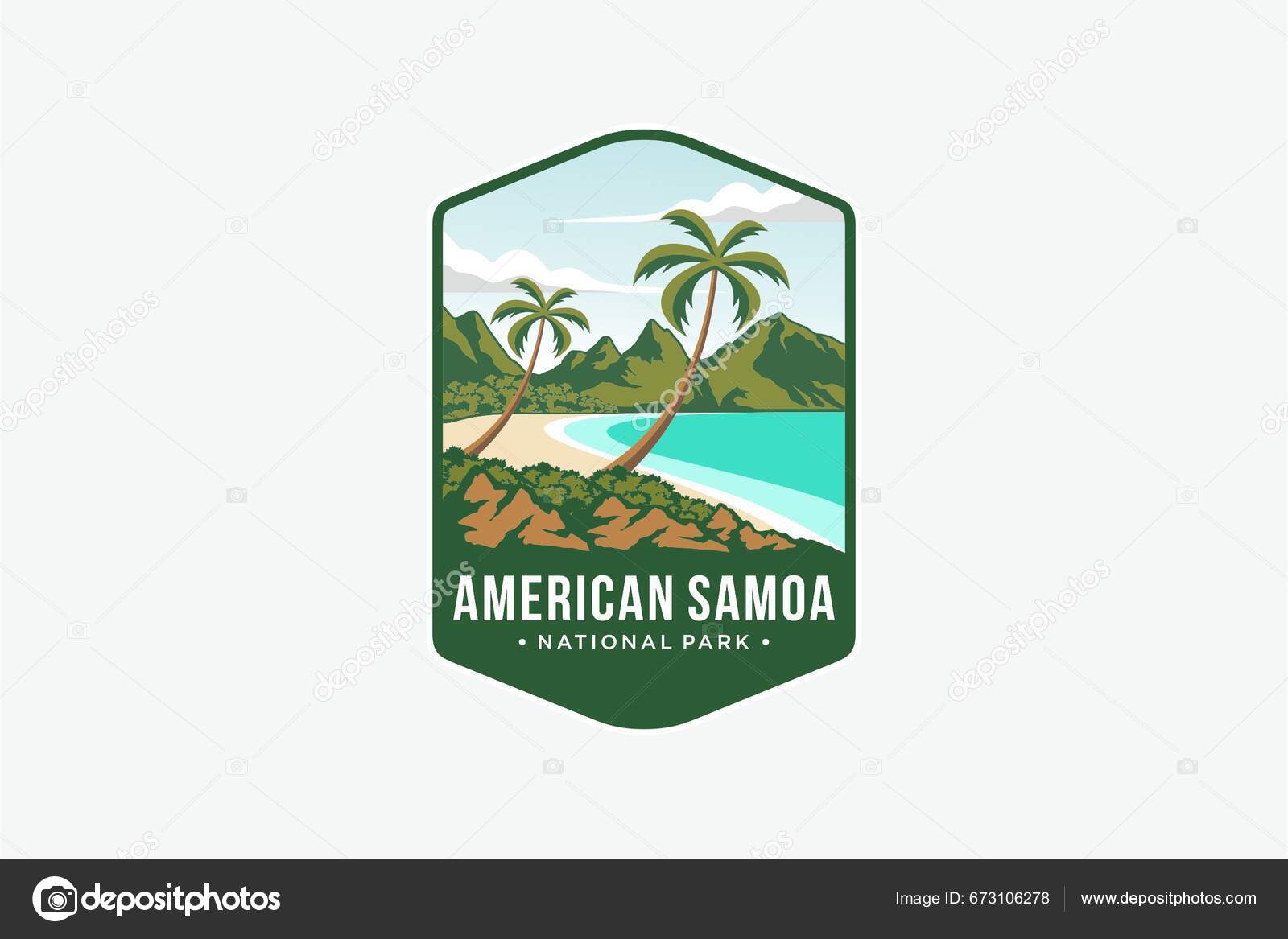 American Samoa National Park Emblema Logotipo Del Parche Ilustración ...