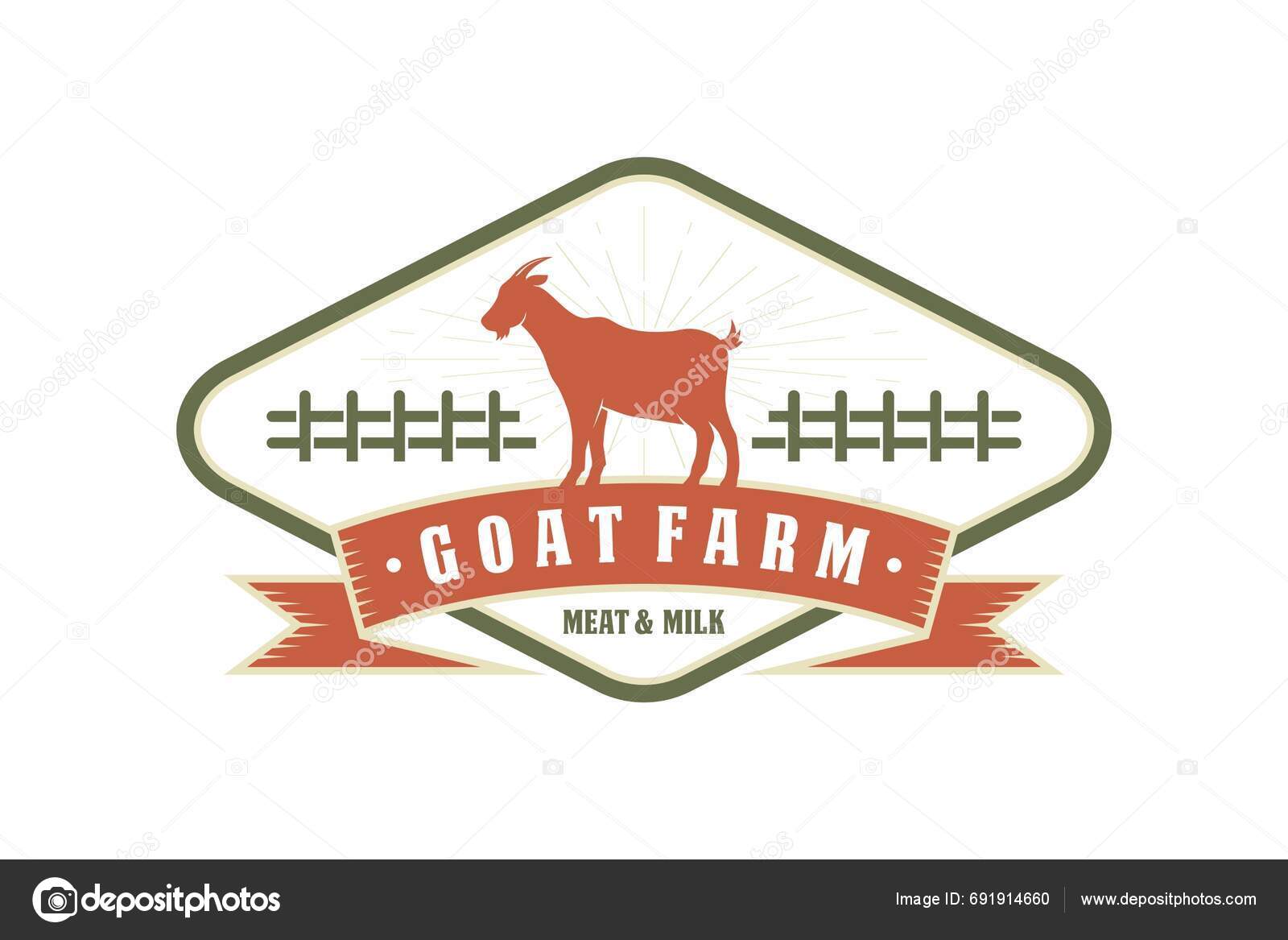 Goat Farm Emblem Logo Design Vector Illustration Stock Vector by ©nano ...
