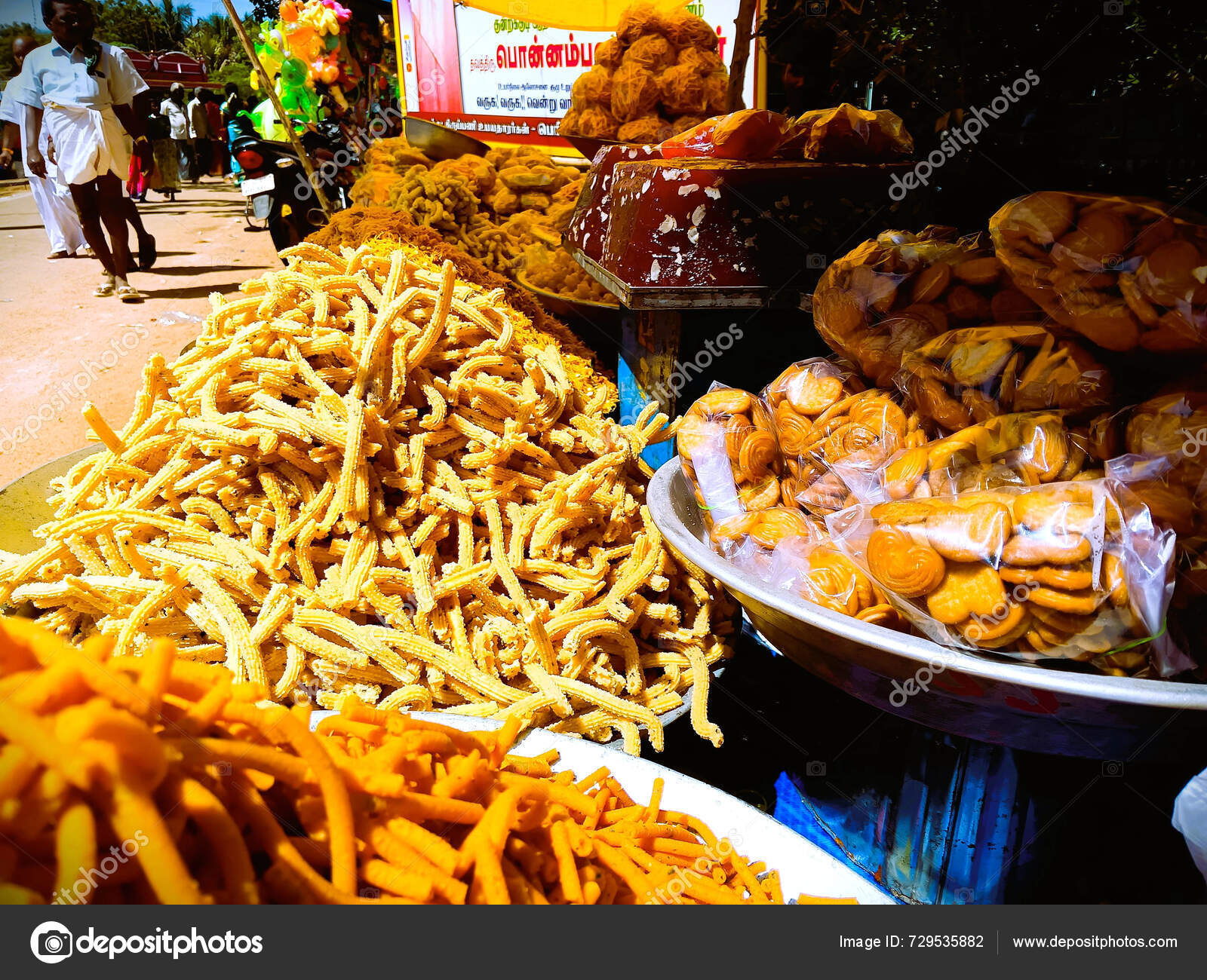 South Indian Sweet Sour Snacks Temple Festival — Stock Photo ...