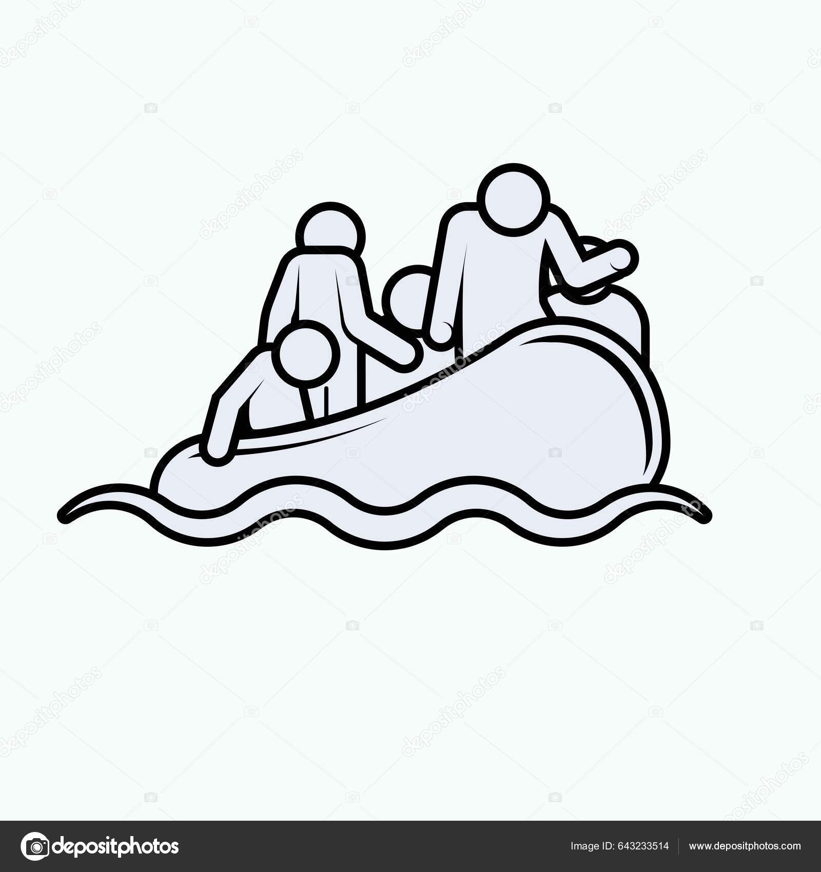 Refugees Icon Boat Immigrant Asylum Seeker Symbol — Stock Photo ...