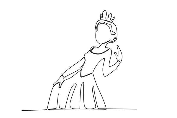 Queen Coronation Ceremony Queen One Line Drawing Stock Vector by ...