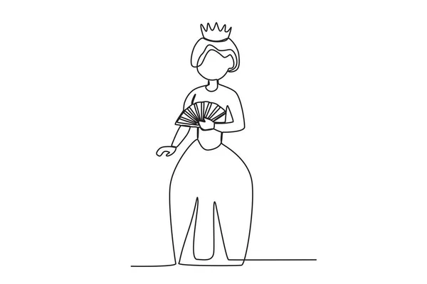 Queen Coronation Ceremony Queen One Line Drawing Stock Vector by ...