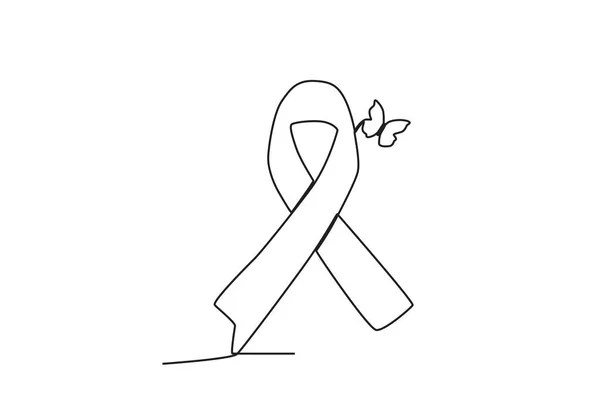 Cancer Ribbon Outline Drawing