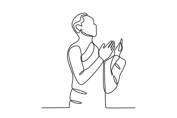 Person Praying Drawing Person Praying Drawing Vector Images