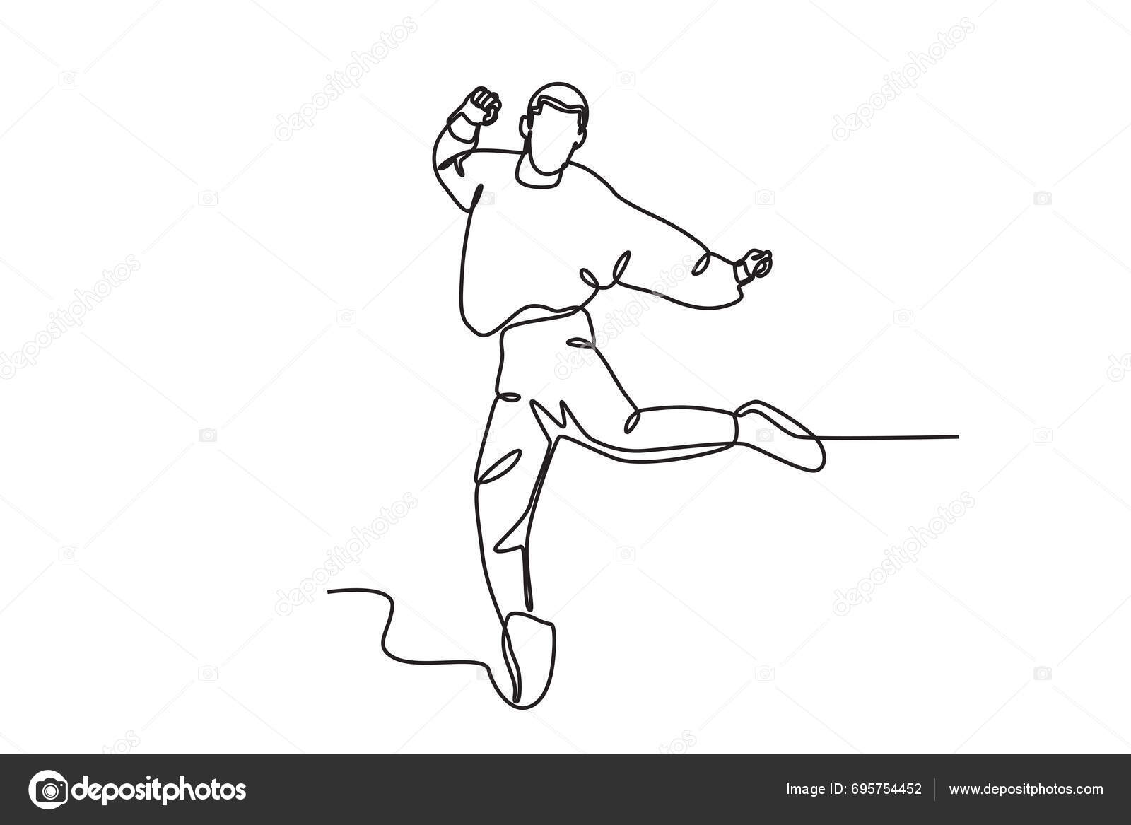 Man Dancing While Performing Dancing One Line Drawing Stock Vector by ...